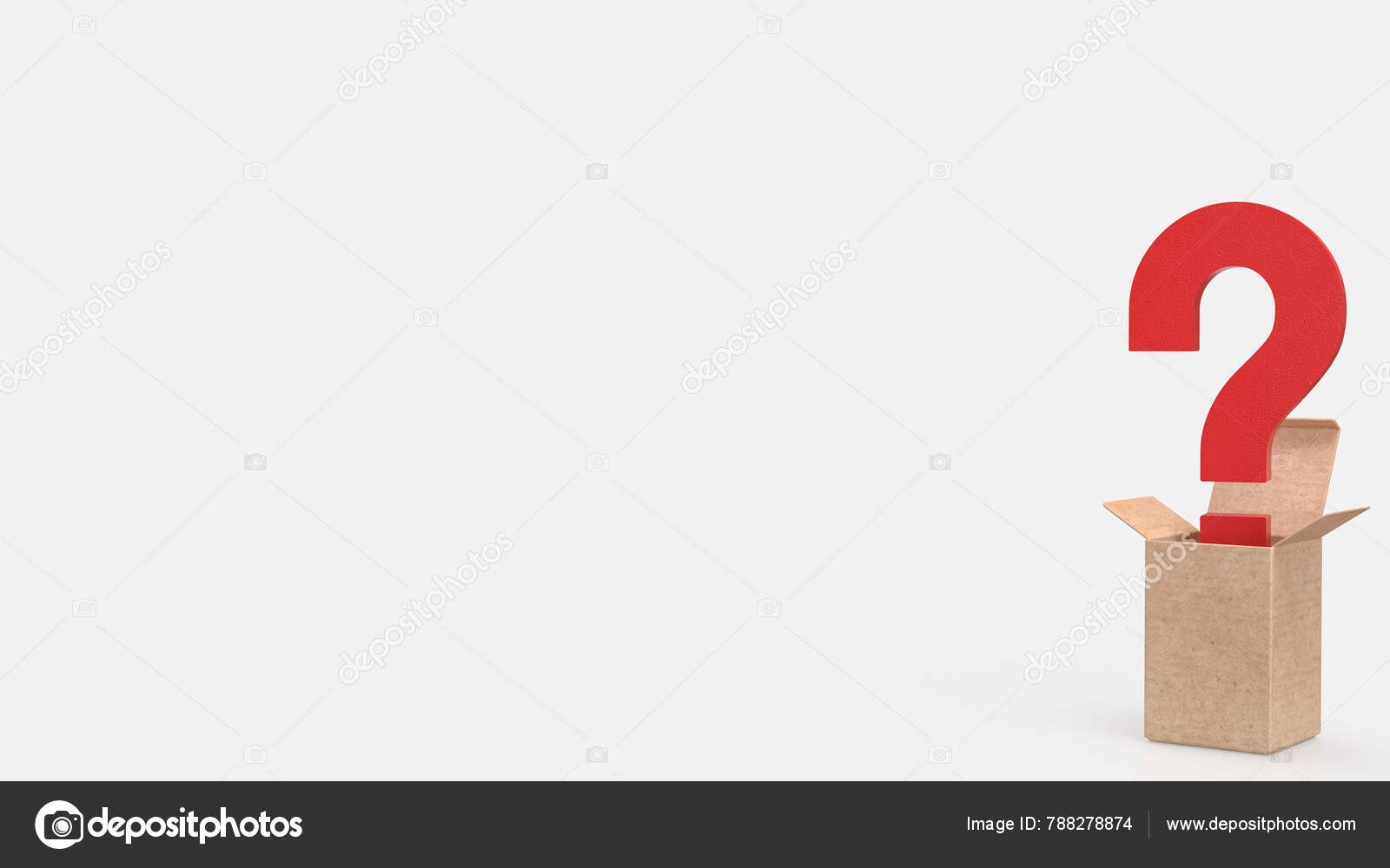 Question Mark Box White Background Rendering — Stock Photo © niphon ...