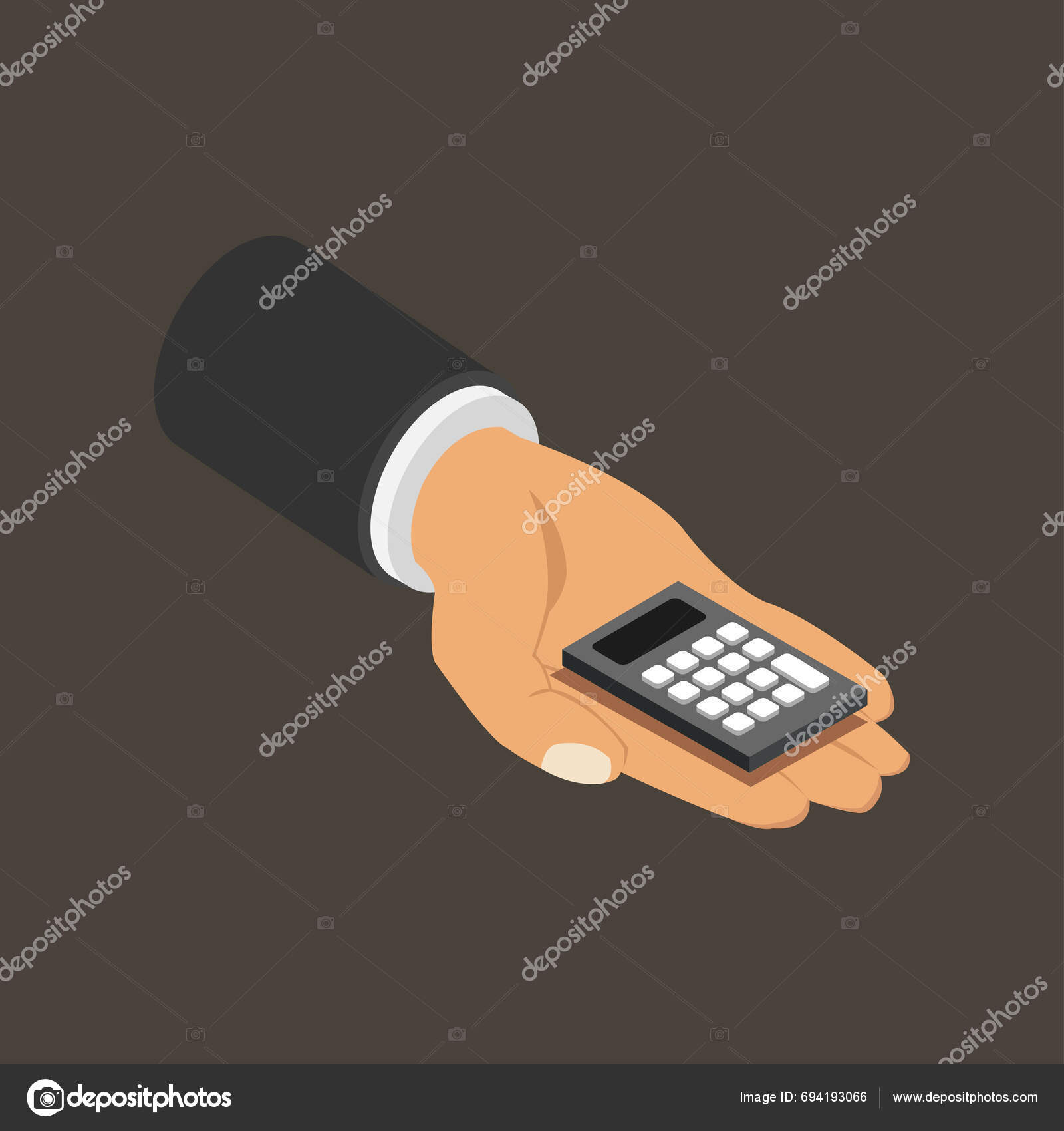 Hand Calculator Icon Dark Background Stock Vector by ©marcotrapani ...
