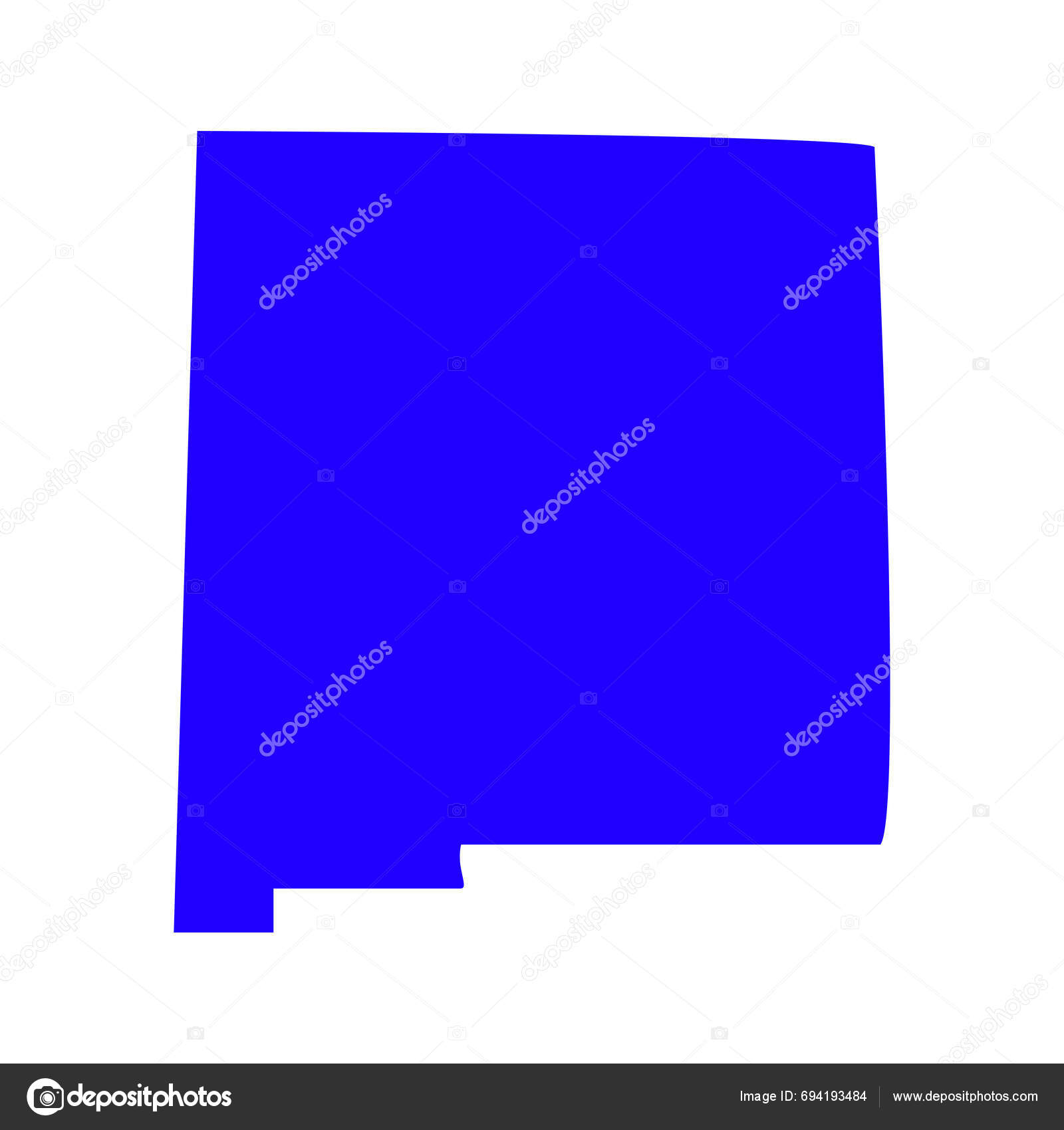 Blue New Mexico Map Isolated White Background New Mexico State Stock ...