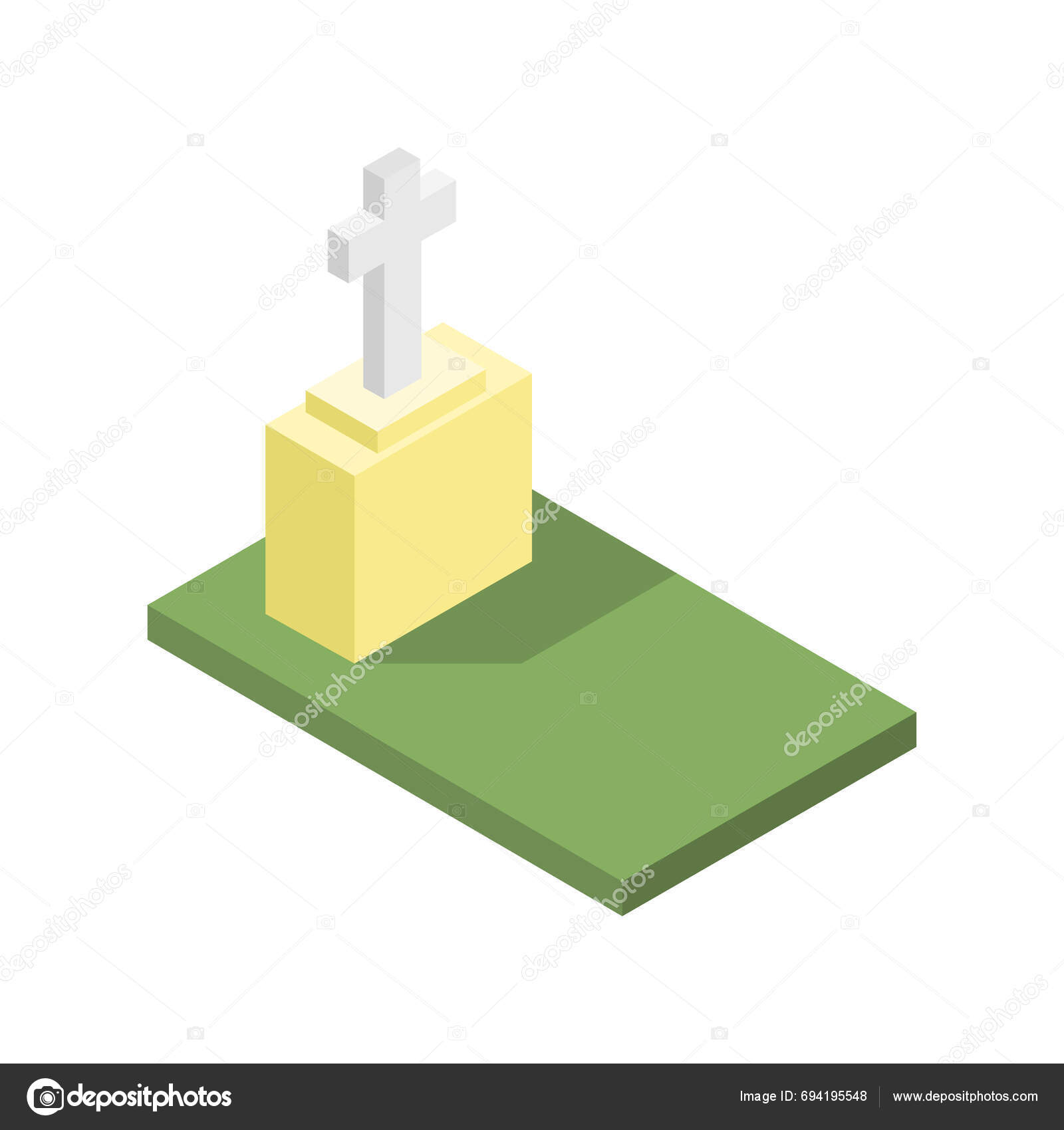 Cemetery Icon White Background Stock Vector by ©marcotrapani 694195548