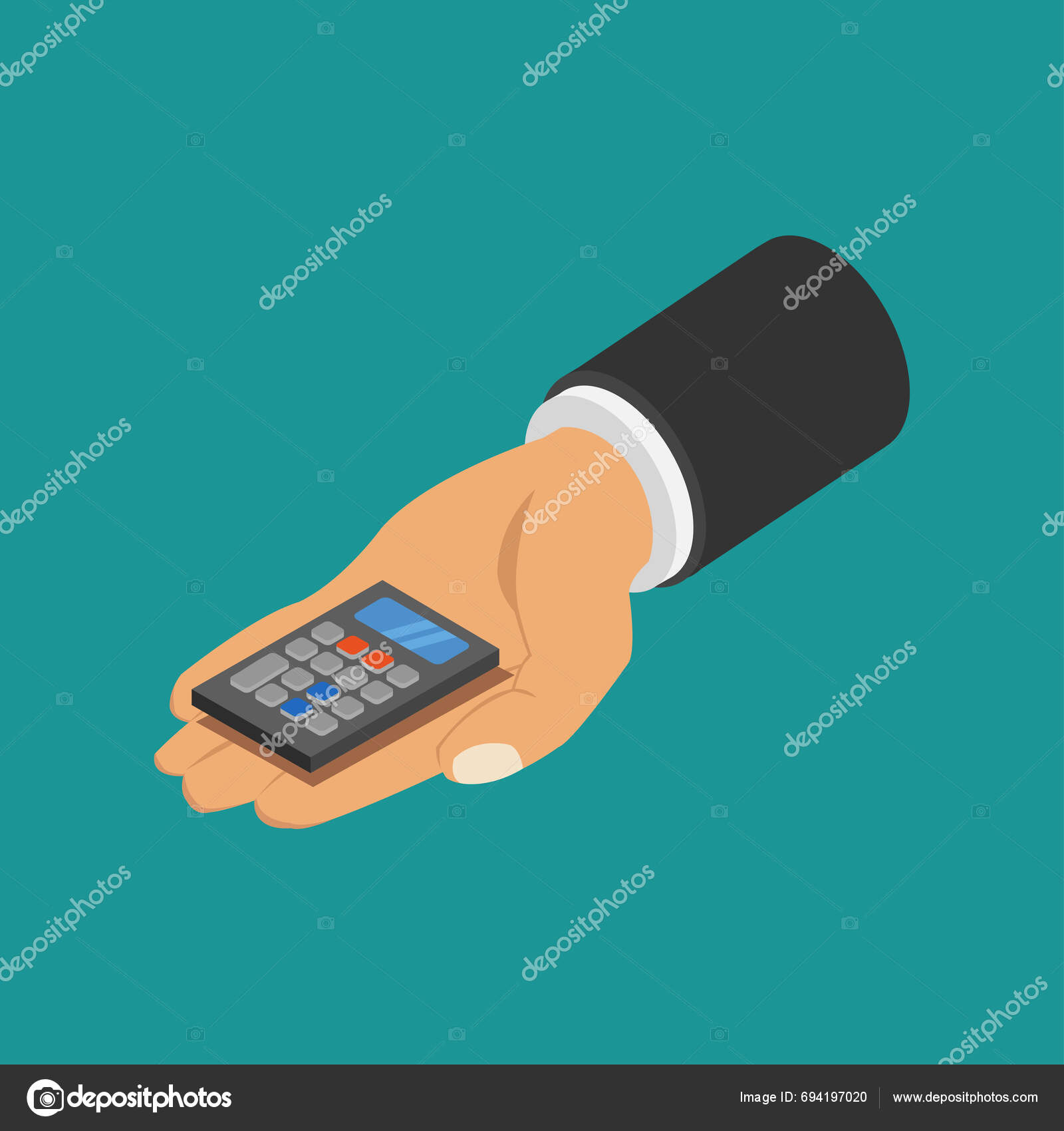 Hand Calculator Icon Green Background Stock Vector by ©marcotrapani ...