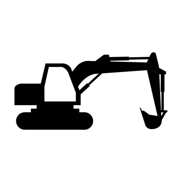 Black Excavator Icon White Background Stock Vector by ©marcotrapani ...