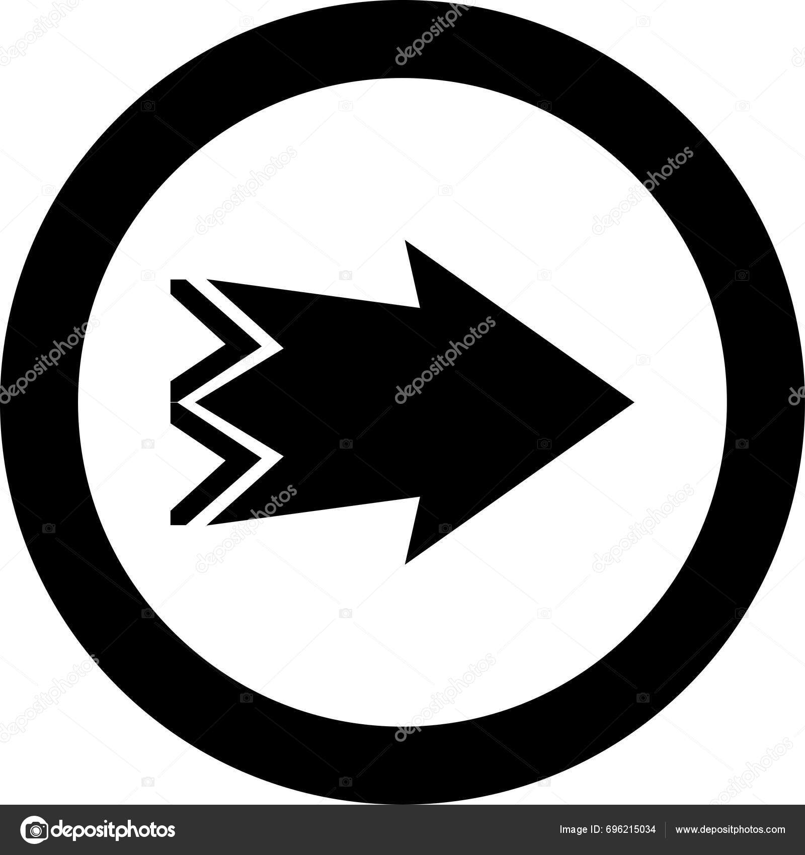 Black Arrow Direction Icon White Background Vector Illustration Stock ...