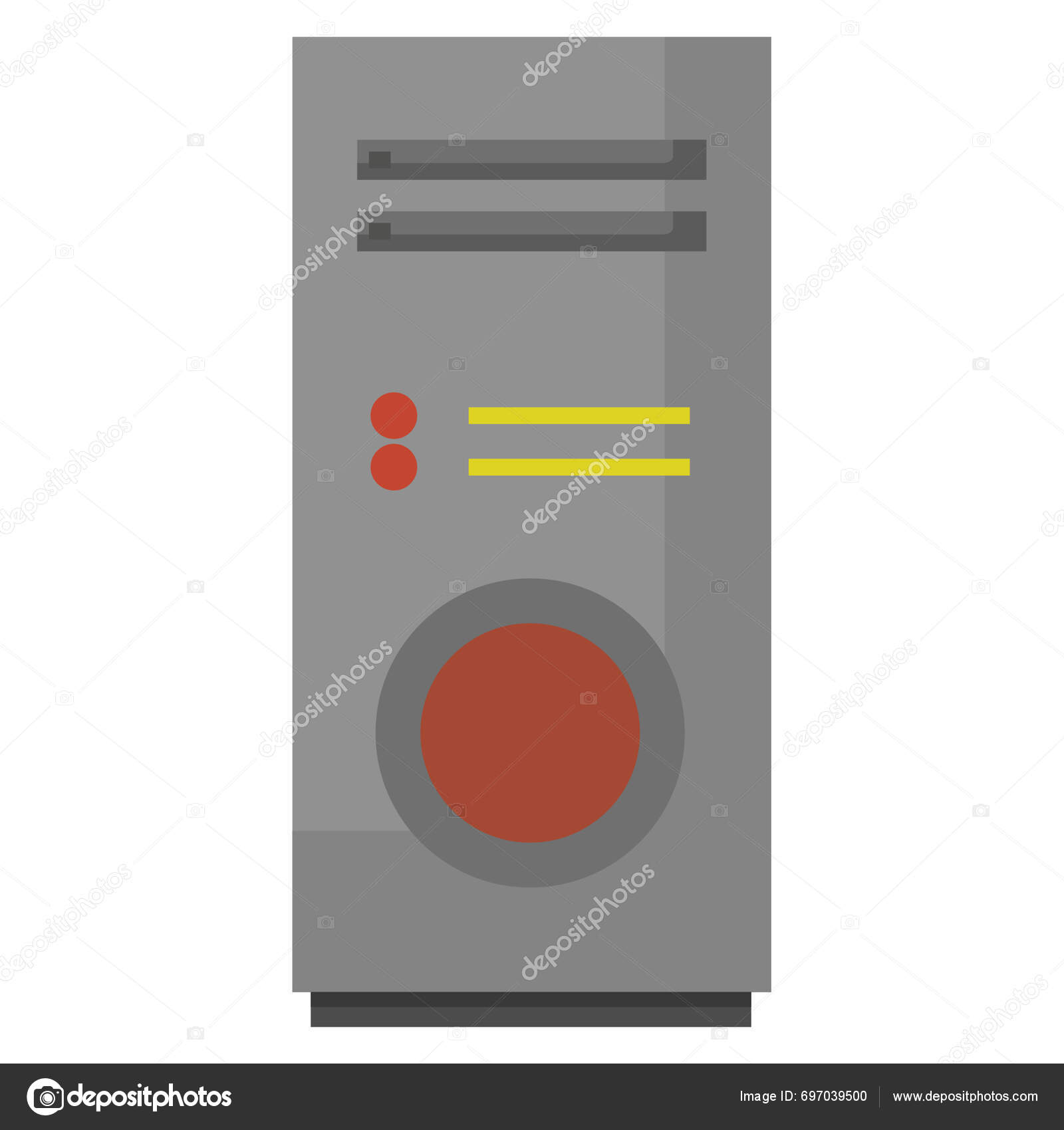 Computer Case Icon Isolated White Background Stock Vector by ...