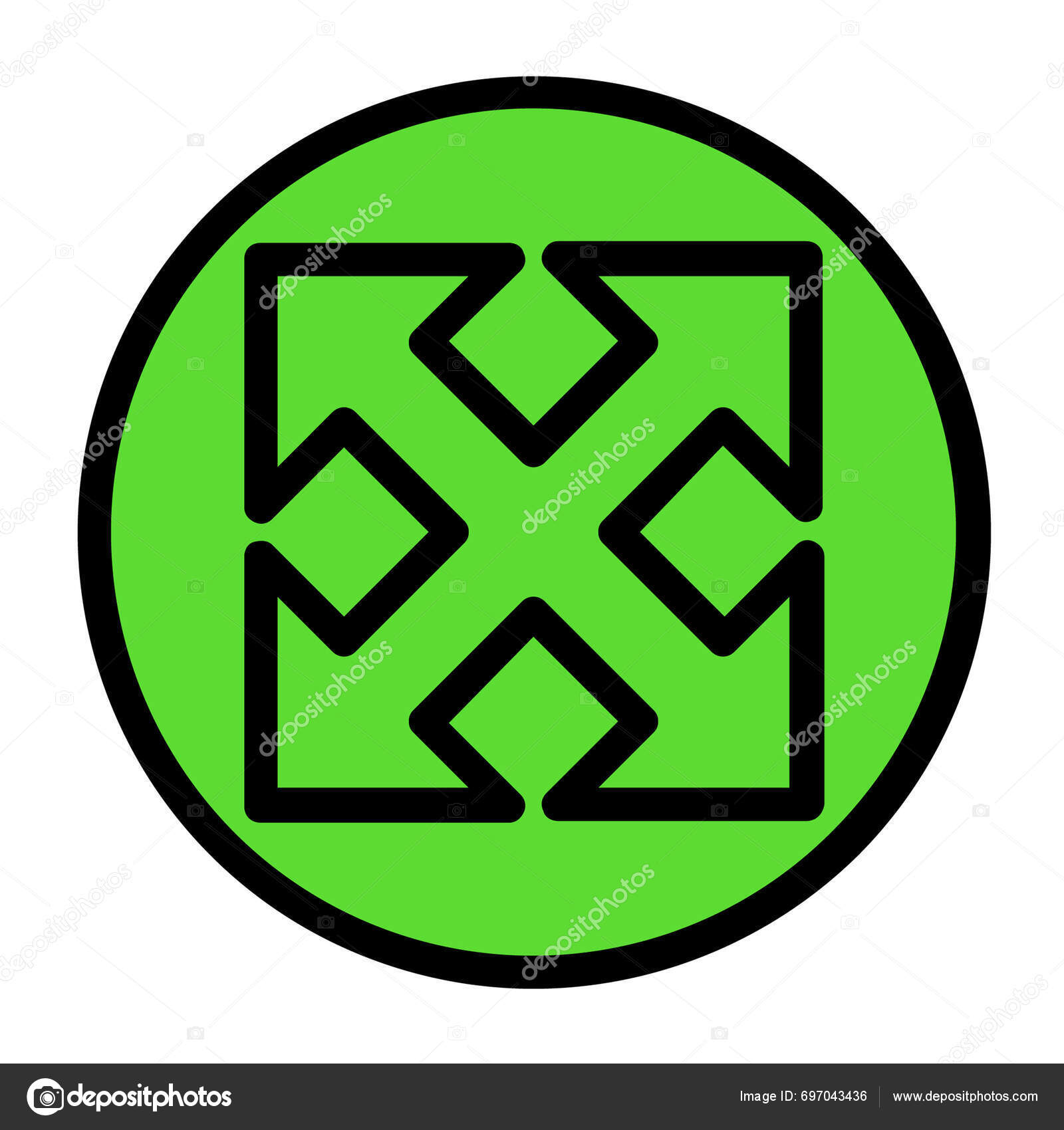 Expand Icon Arrows Illustrated White Background Stock Vector by ...