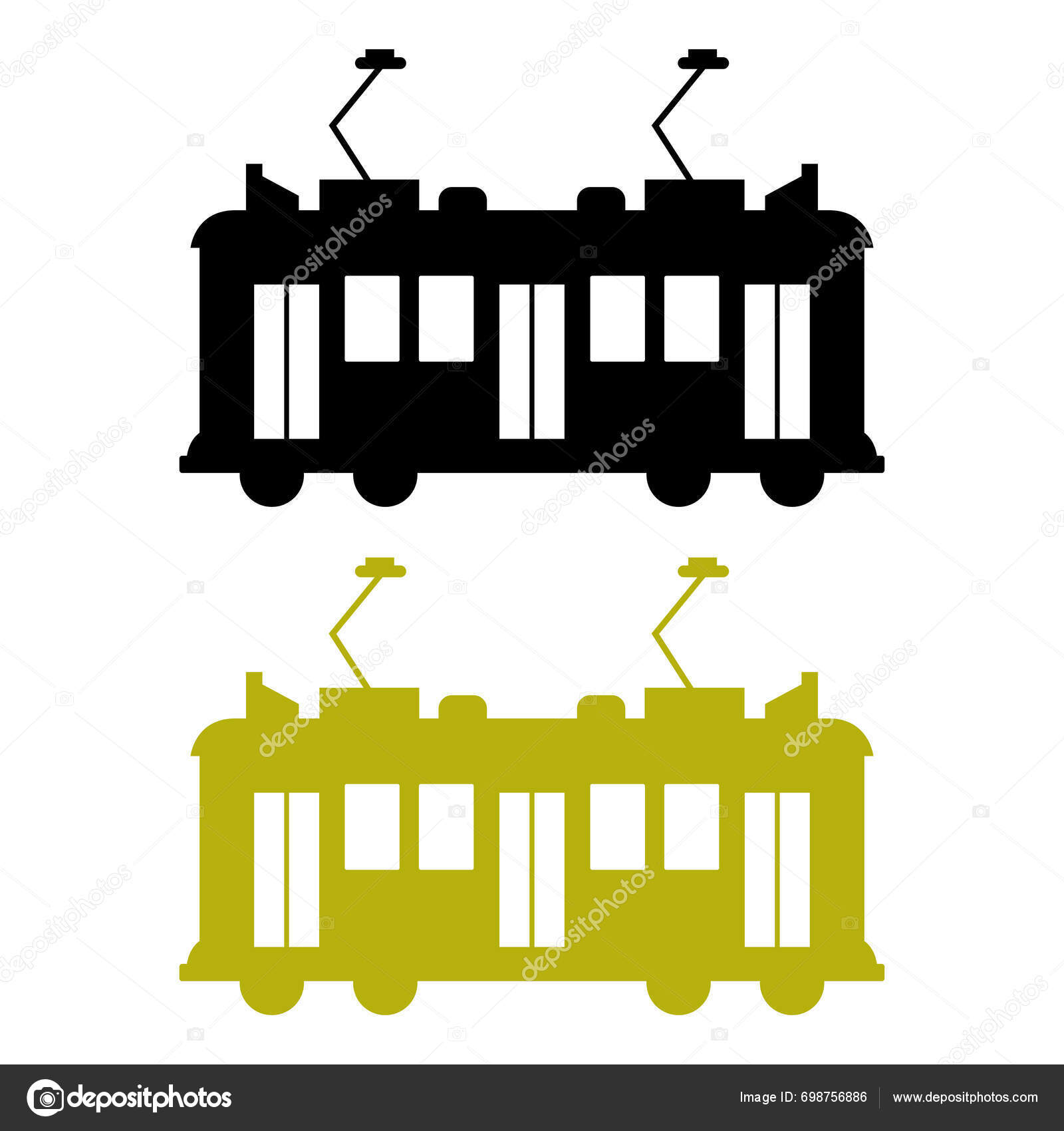 Tram Vector Icon Isolated White Background Tram Stock Vector by ...