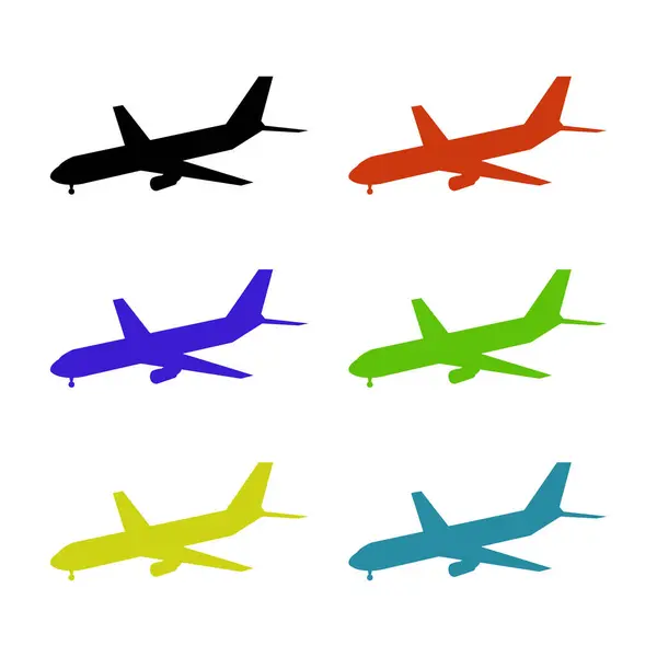Set Colored Planes White Background Stock Vector by ©marcotrapani 698762492