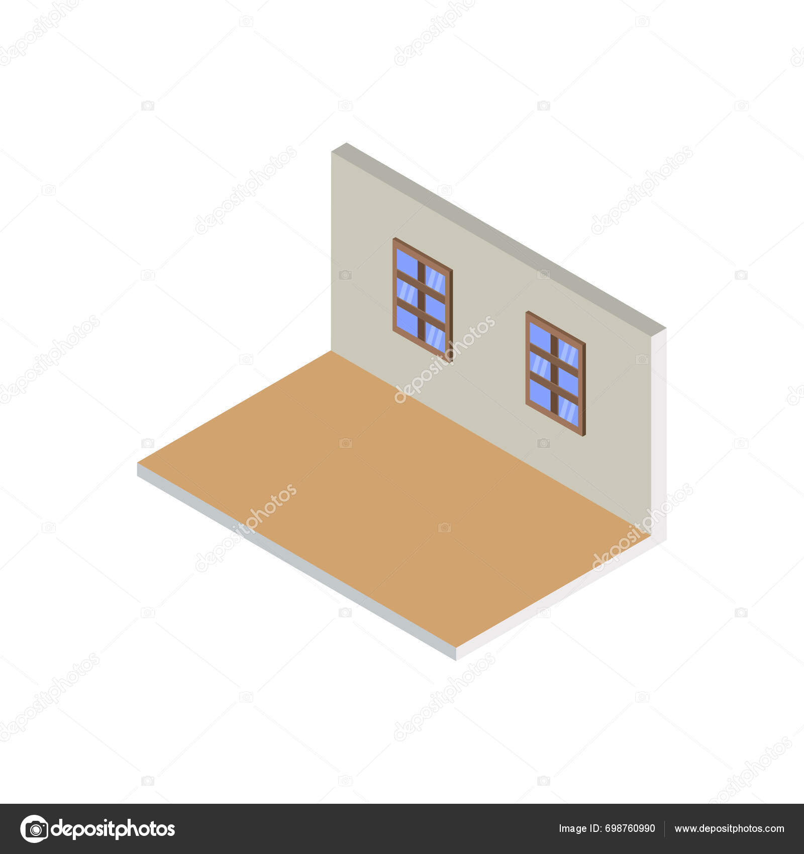 Isometric Room Design Flat Vector Illustration Stock Vector by ...