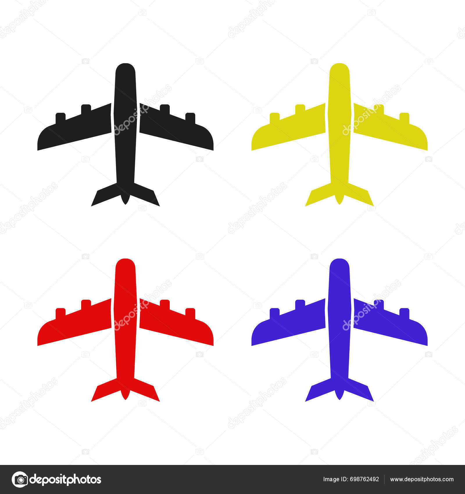 Set Colored Planes White Background Stock Vector by ©marcotrapani 698762492