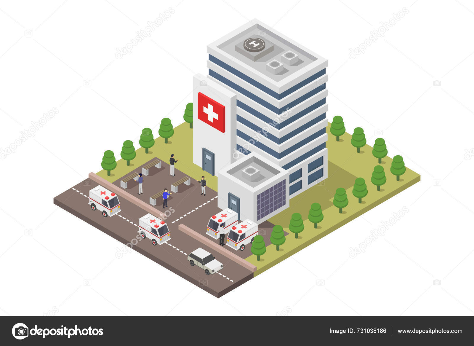 Hospital Illustrated White Background Stock Vector by ©marcotrapani ...