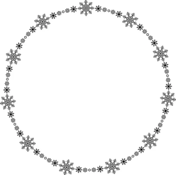 Snowflake Circle Frame Winter Snowflake Border Design Elements Christmas New Stock Vector by ...