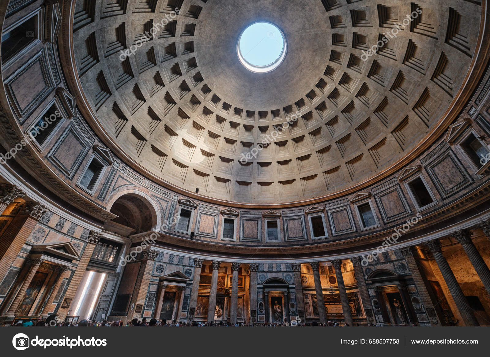 Rome Italy November 2023 Interior View Magnificent Ancient Roman Temple ...