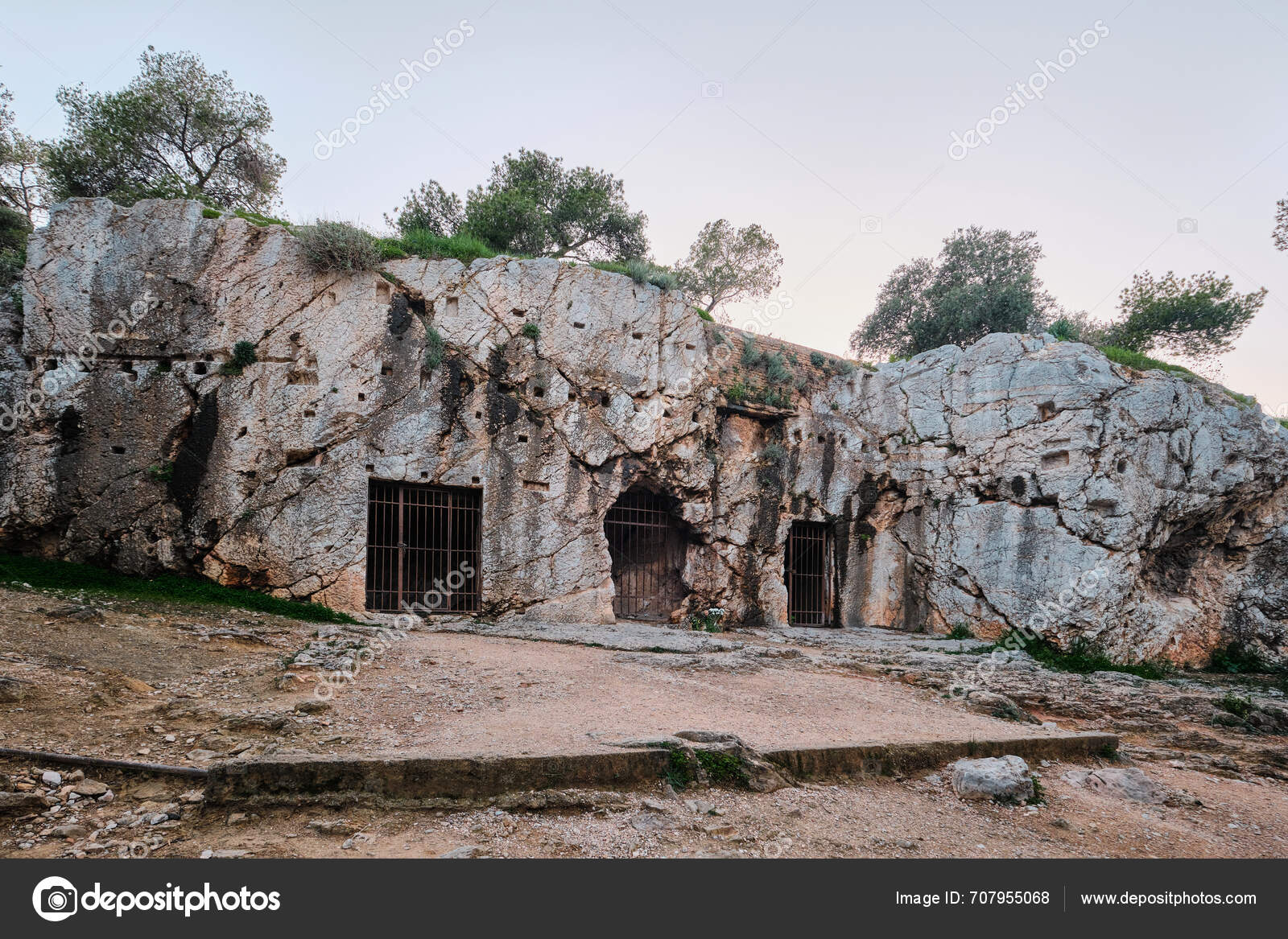 Athens Greece March 2024 Prison Socrates Athens Filopappou Hill ...