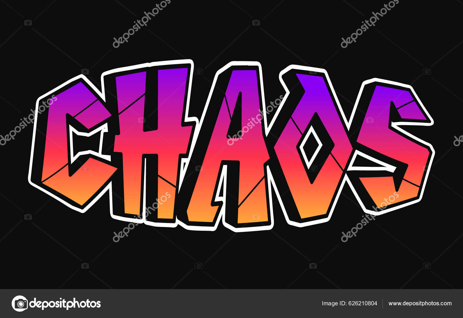 Chaos Word Graffiti Style Letters Vector Hand Drawn Doodle Cartoon Stock Vector by ©Yecher81 ...