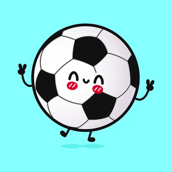 Funny Cute Happy Soccer Ball Characters Bundle Set Vector Hand Stock ...