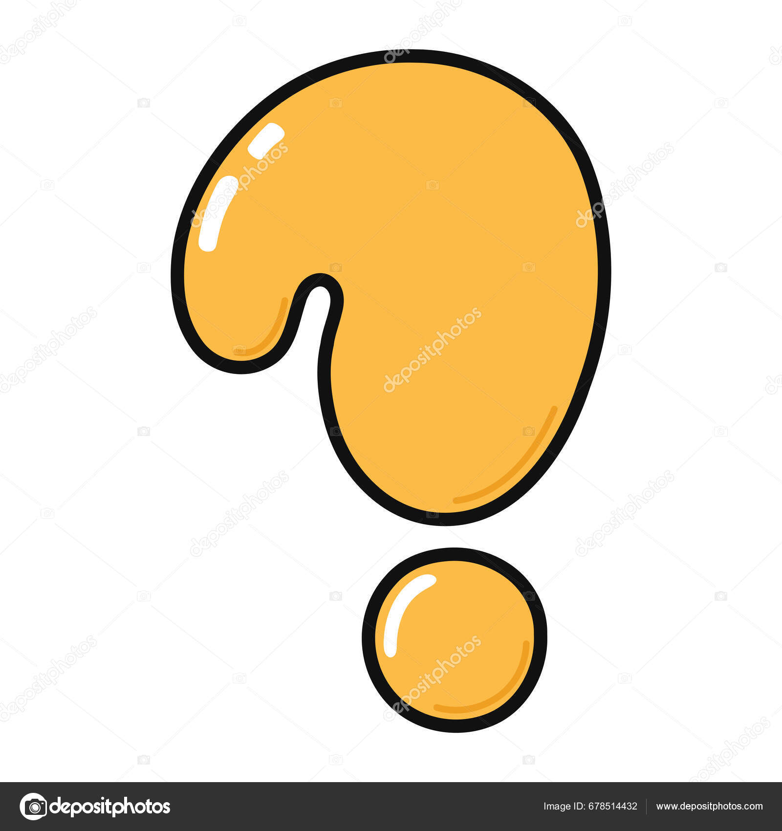 Cute Funny Question Mark Character Vector Hand Drawn Cartoon Kawaii ...