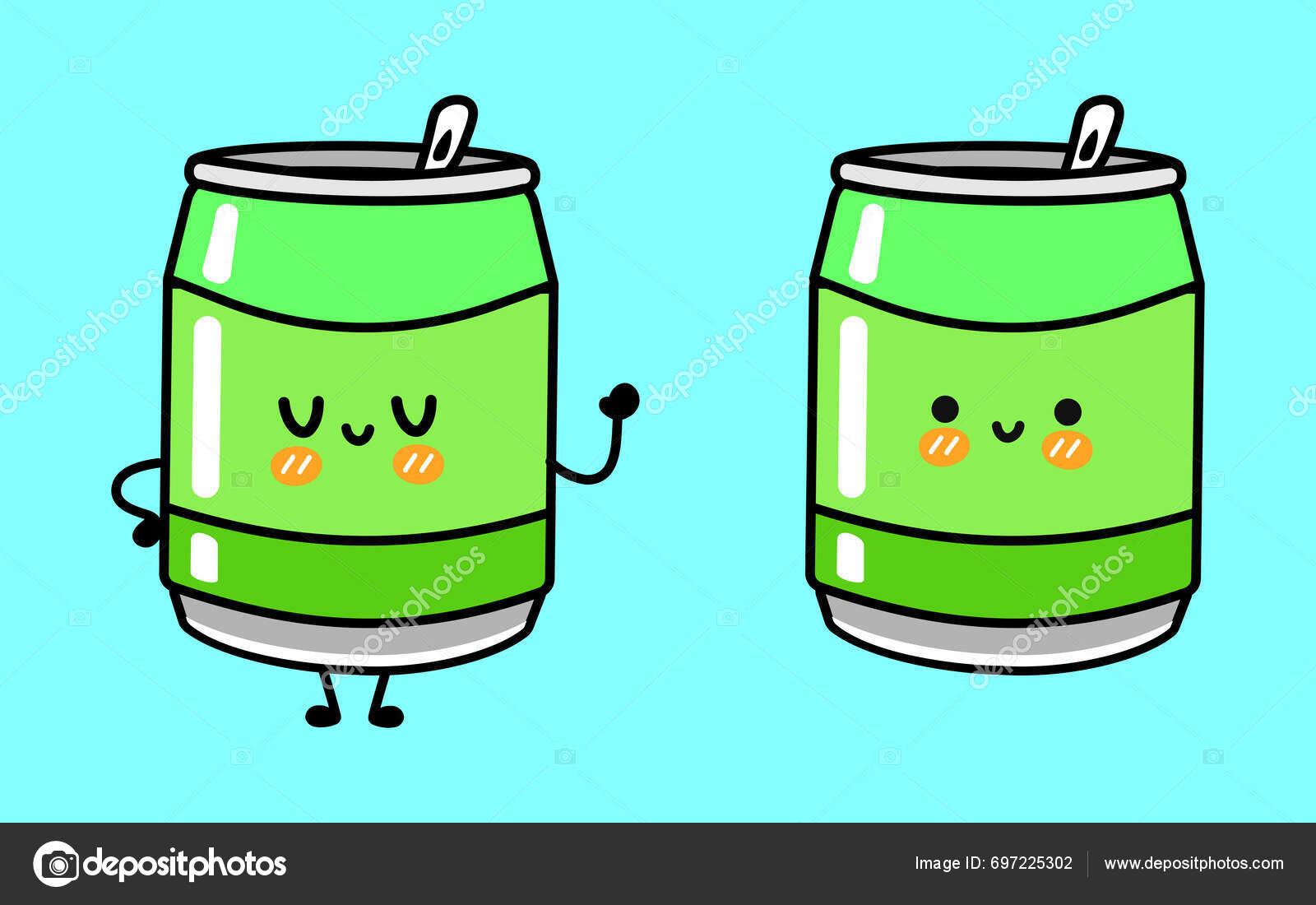 Bonita Soda Divertida Vector Dibujado Mano Caricatura Kawaii Carácter ...