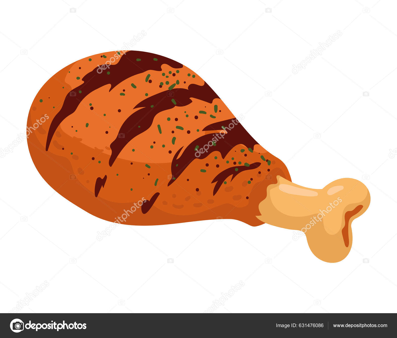 Pollo Muslo Parrilla Icono Carne Vector de stock por ©jemastock 631476086