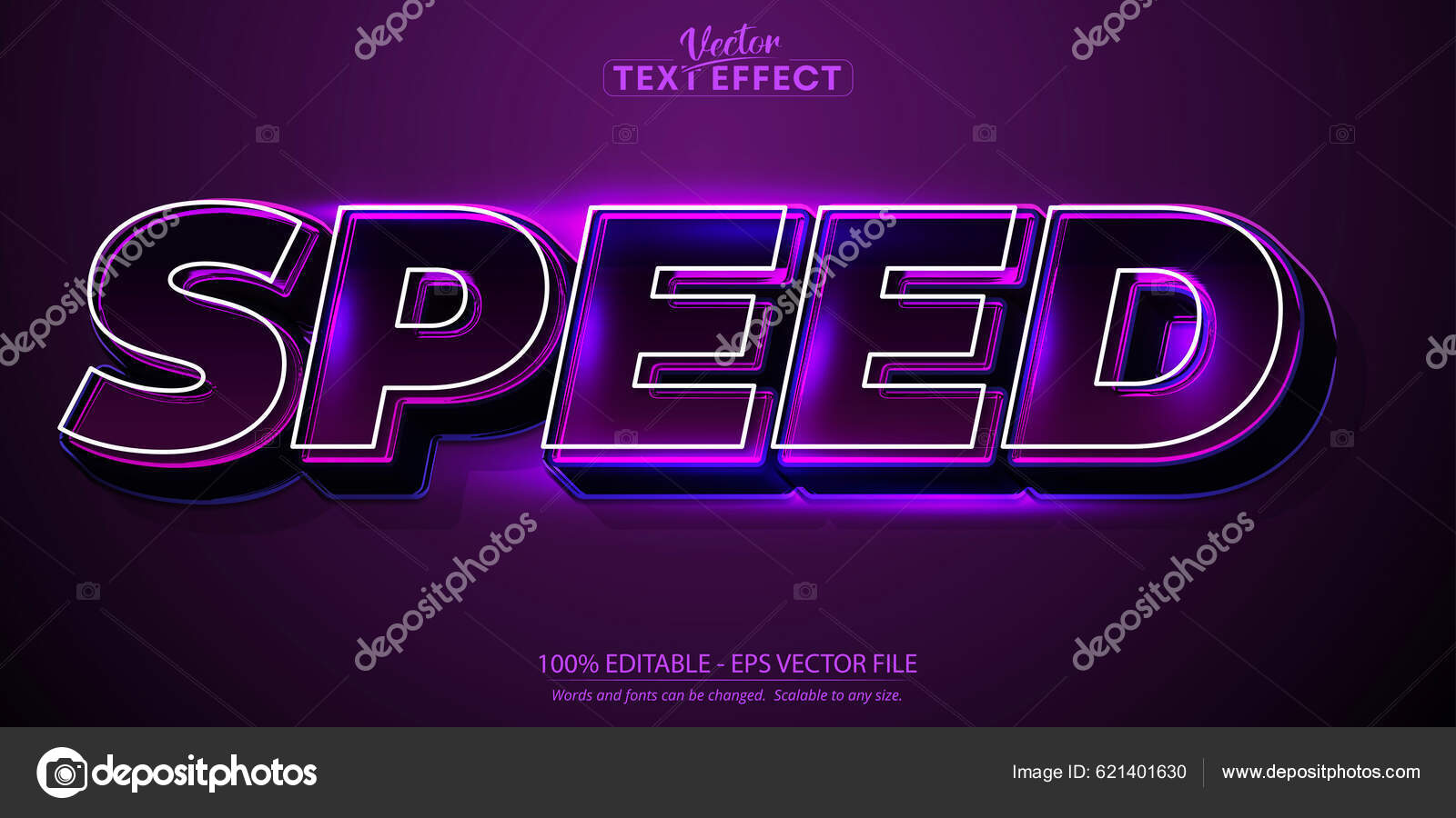 Speed Text Effect Dark Purple Background Editable Sport Racing Text ...