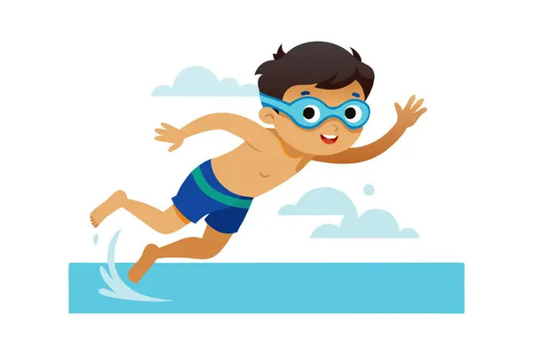 Nadar dibujo animado Imágenes Vectoriales, Gráfico Vectorial de Nadar ...