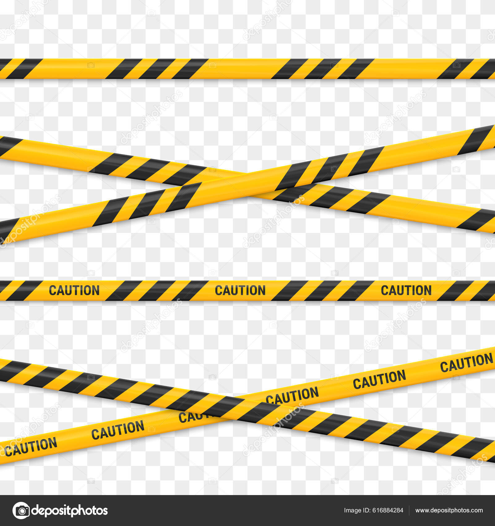 Cinta Precaución Precaución Líneas Advertencia Amarillas Aisladas ...