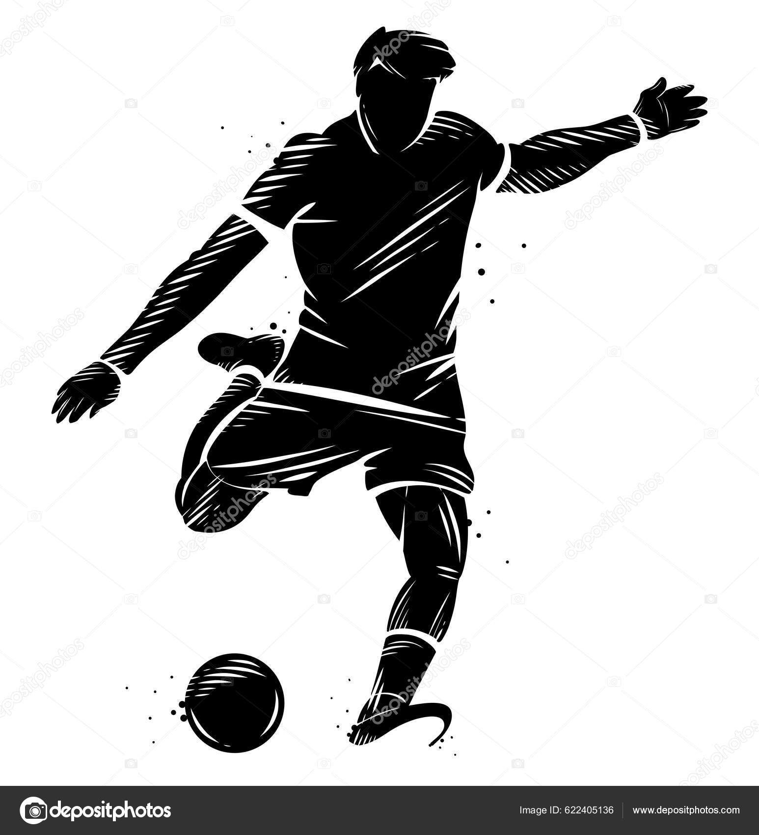 Fotografia Em Preto E Branco De Jogador De Futebol Jogador Futebol