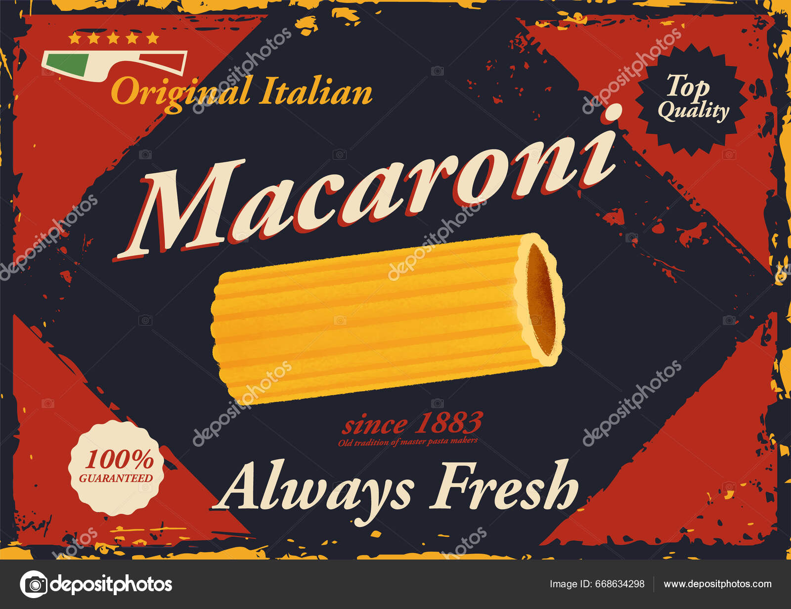 Italian Macaroni Pasta Poster Logo Stock Vector by ©mollicart 668634298