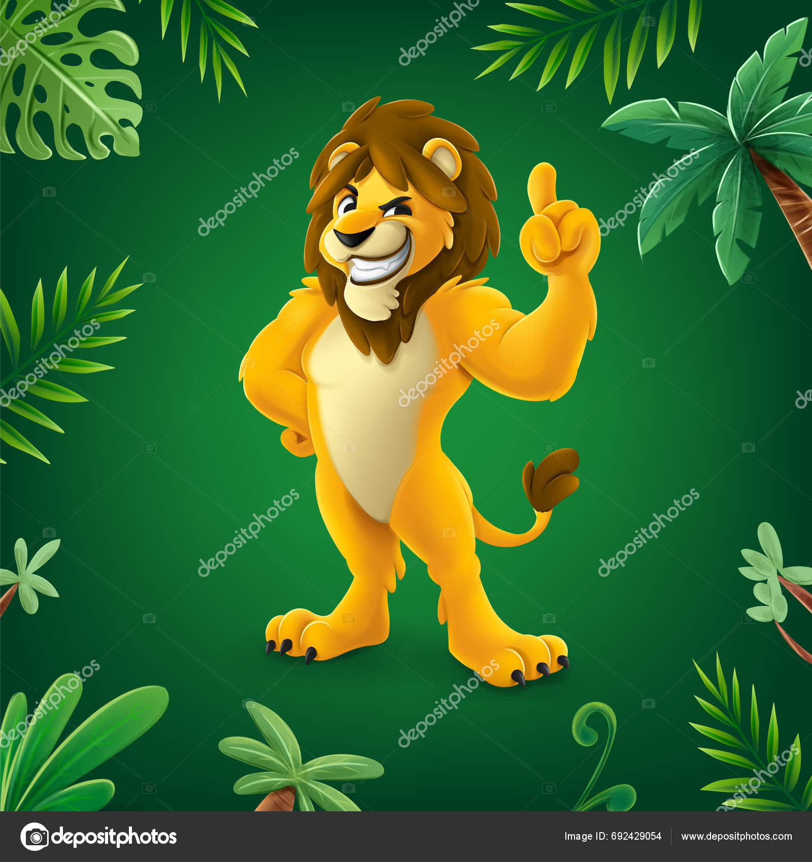 Cute Stylized Lion Character Vector Illustration Stock Vector by ...
