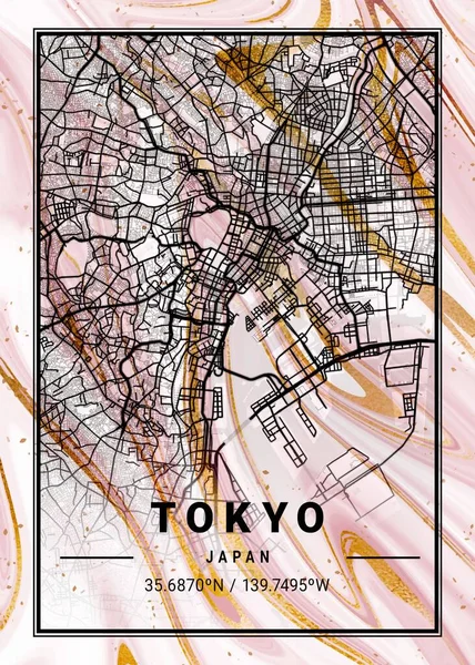 Tokyo Japan Neon City Map Beautiful Prints World's Most Famous Stock ...