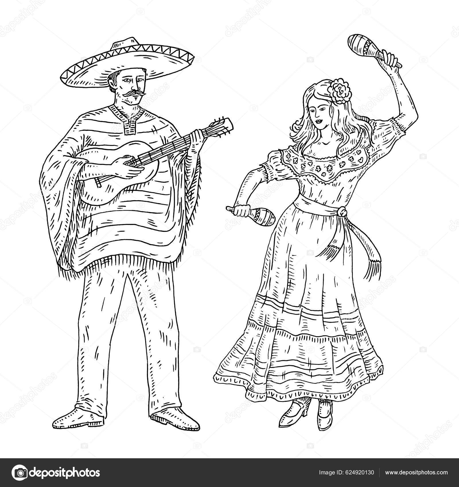 Mexican Poncho Page Coloring Pages