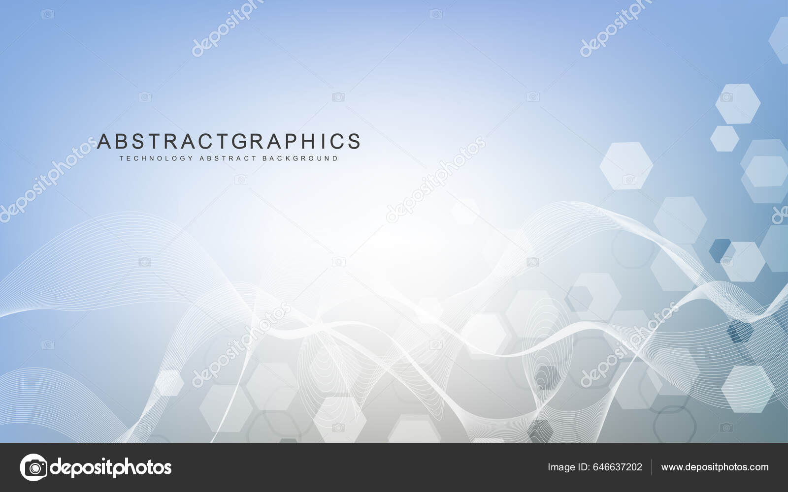 Modern Science Background Lines Dots Hexagons Wave Flow Abstract ...