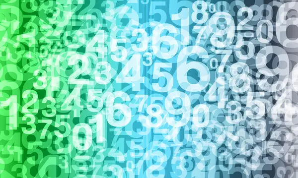 abstract numbers large and small, are stacked on top of each other on ...