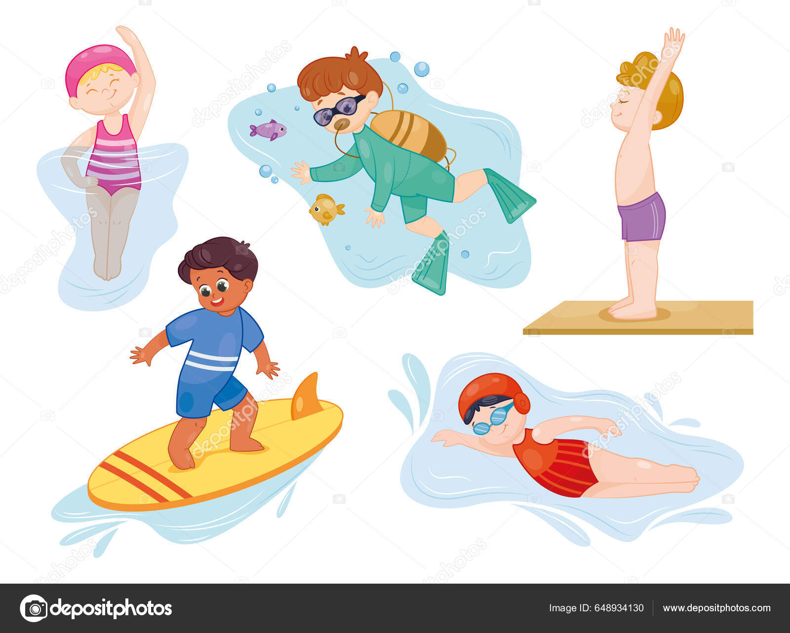 Swimming Cartoon Clipart Pictures