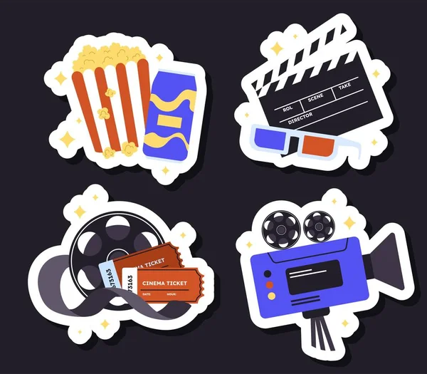 Cinema stickers imágenes de stock de arte vectorial | Depositphotos