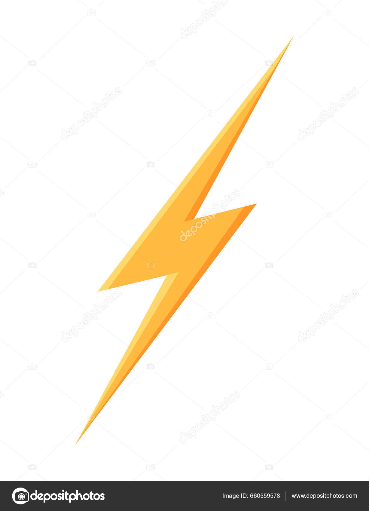 Yellow Lightning Icon Concept Symbol Speed Electricity Danger High ...