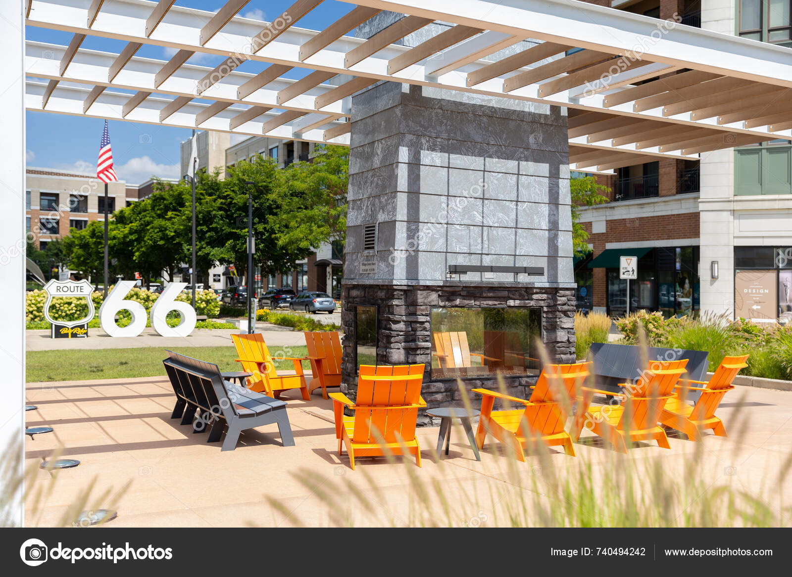 Burr Ridge Usa August 2024 Downtown Burr Ridge Village Center — Stock ...