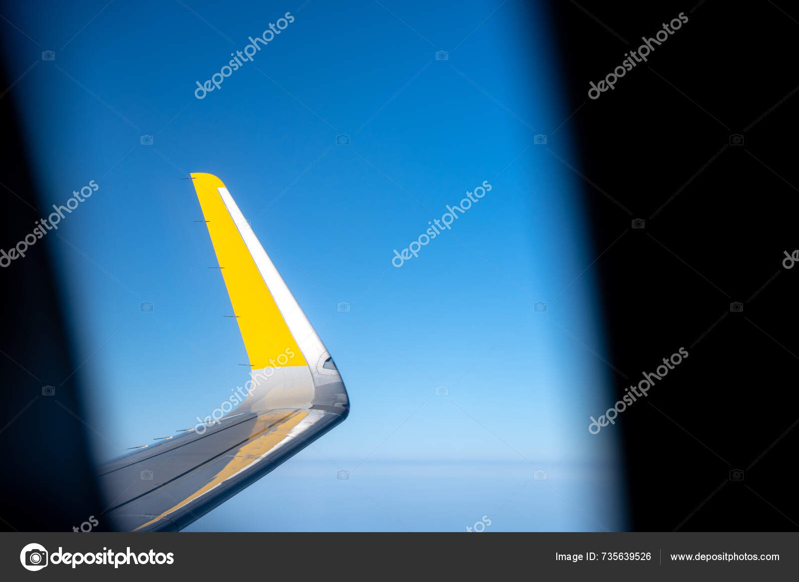 Horizontal View Yellow Airplane Wing Cabin — Stock Photo © LopezPastor ...
