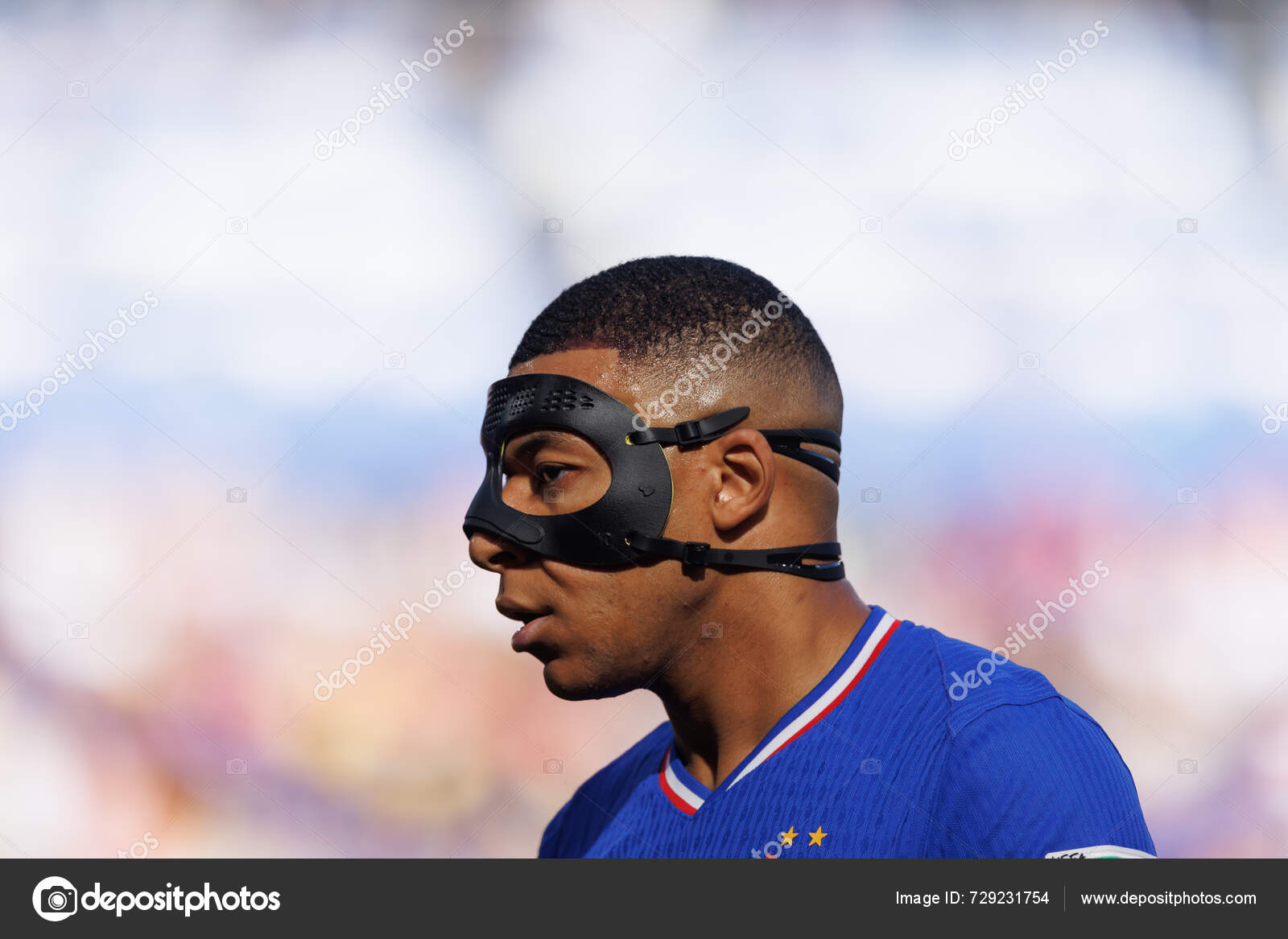Kylian Mbappe Visto Durante Partido Uefa Euro 2024 Entre Las — Foto ...