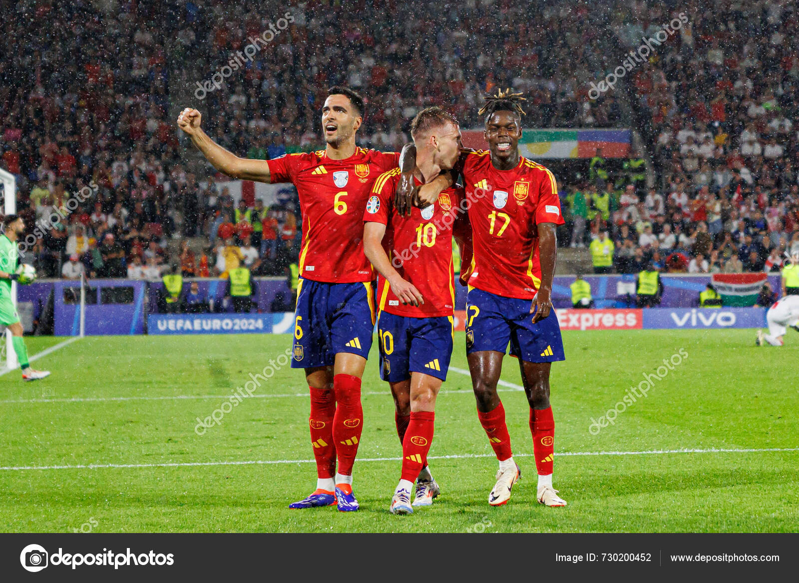 Mikel Merino Dani Elmo Nico Williams Seen Celebrating Scoring Goal ...