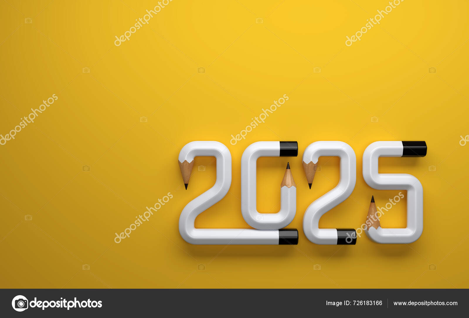 New Year 2025 Creative Design Concept Pencil Rendered Image — Stock ...