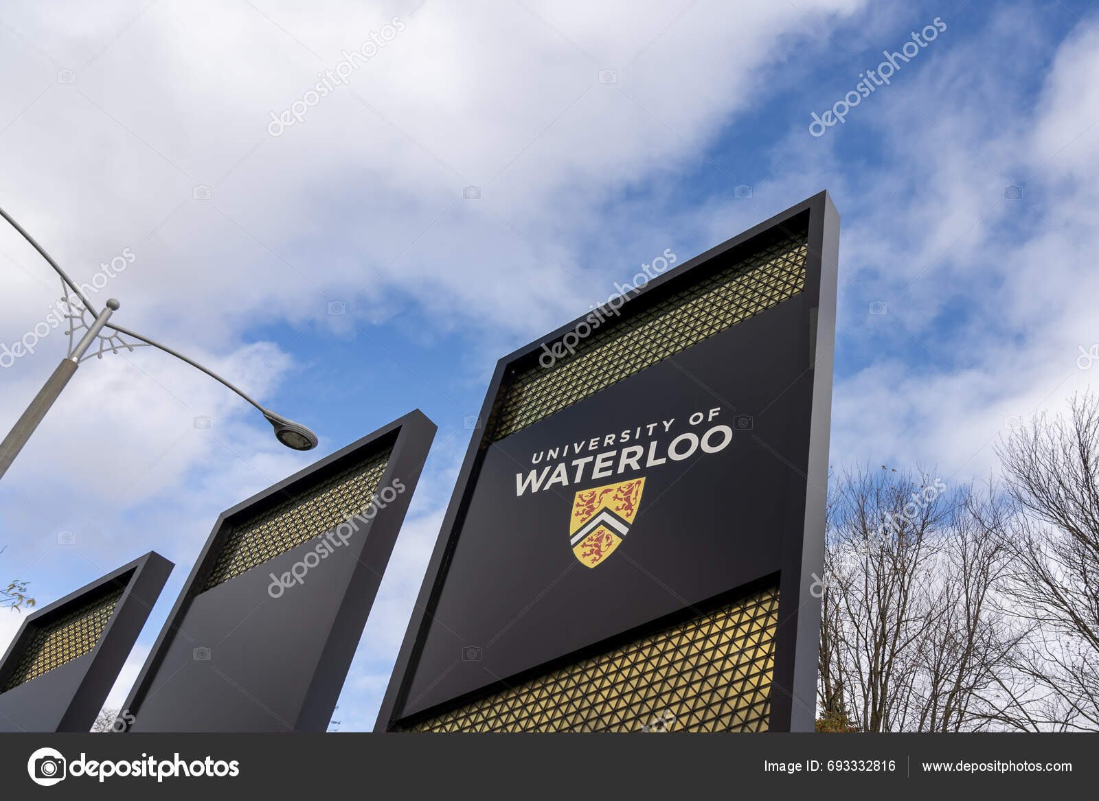 Waterloo Canada October 2020 University Waterloo Pylon Sign Seen Main ...
