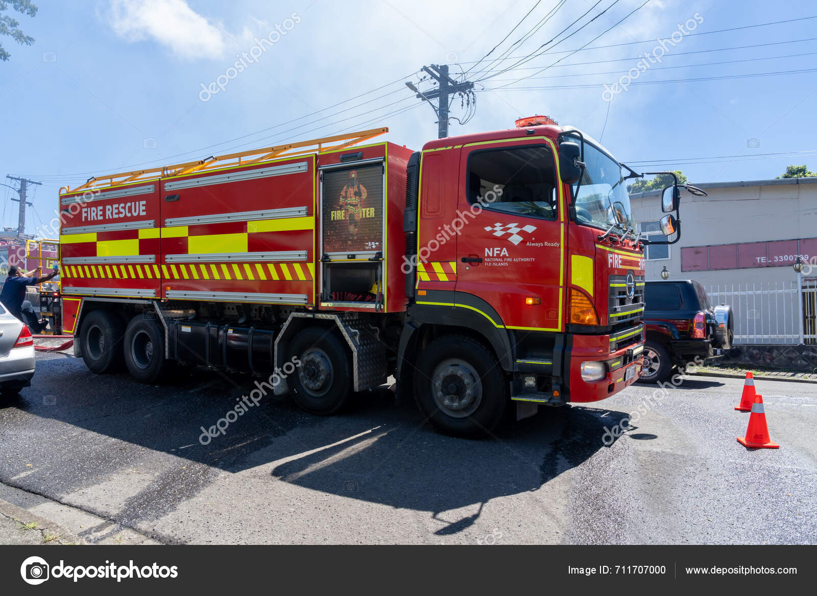 Suva Fiji February 2024 Fire Truck Seen Fire Scene Suva — Stock ...
