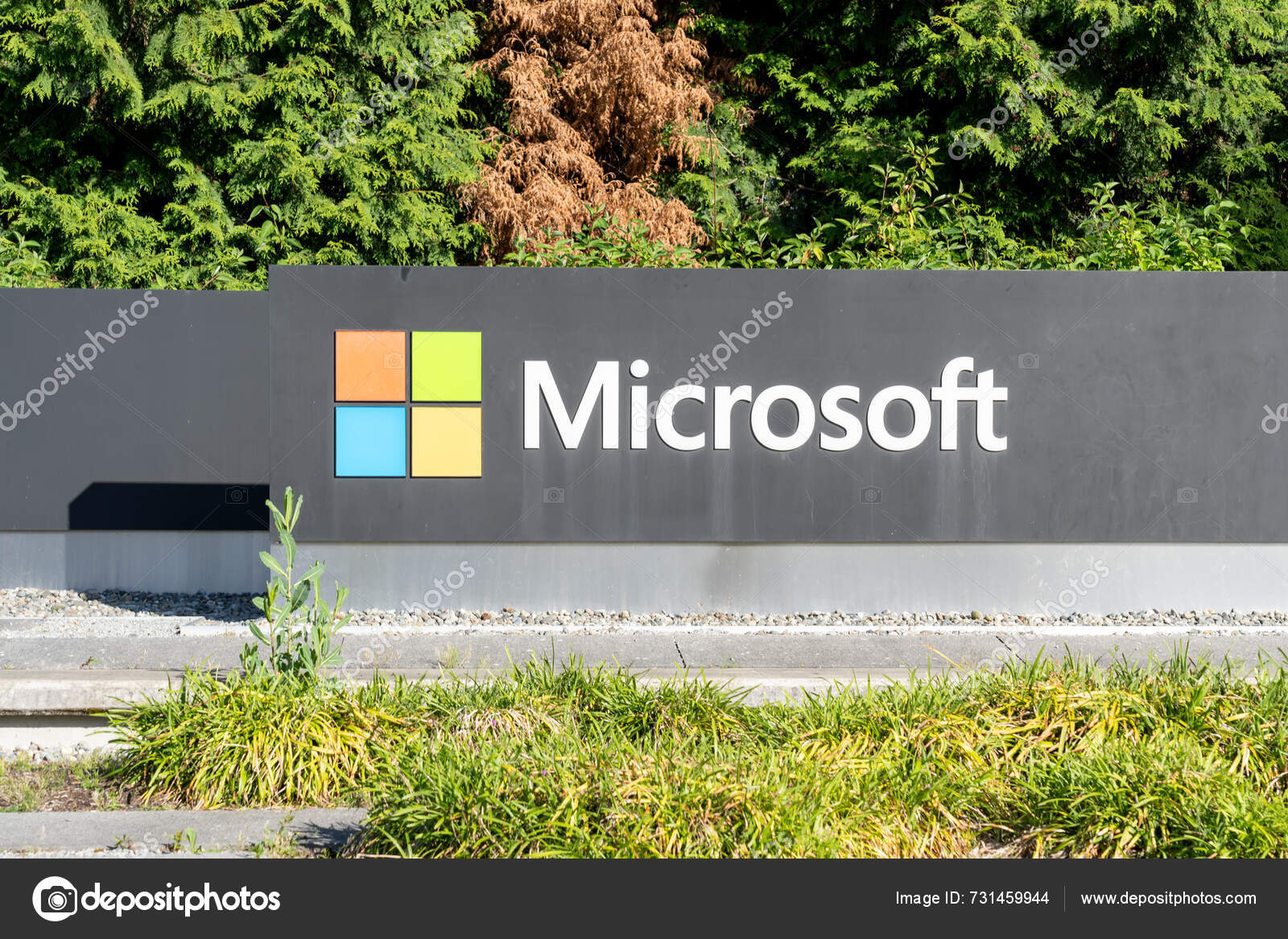 Redmond Usa June 2023 Microsoft Ground Sign Its Headquarters Redmond ...