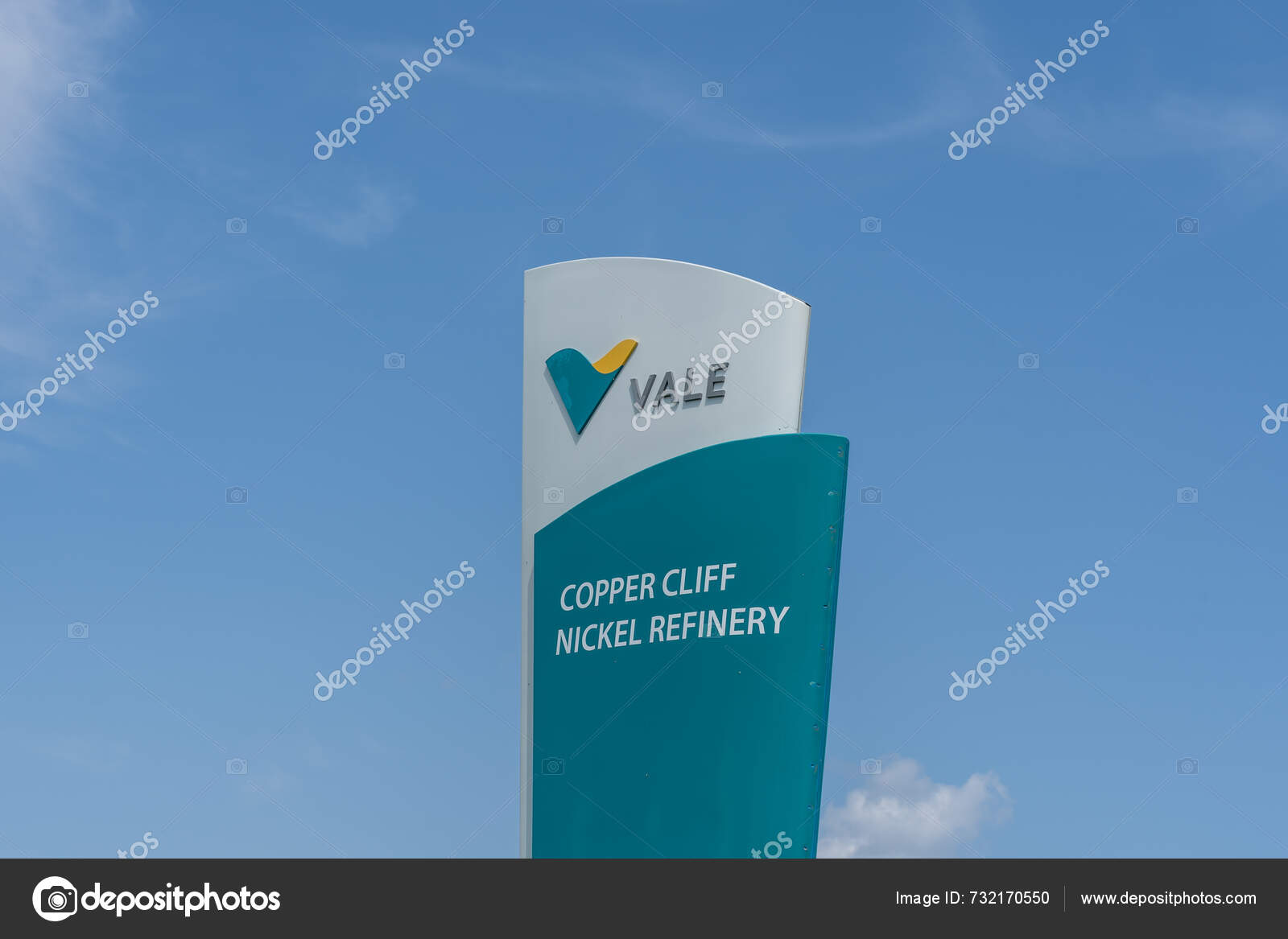 Ground Signage Vale Copper Cliff Nickel Refinery Seen Greater Sudbury ...