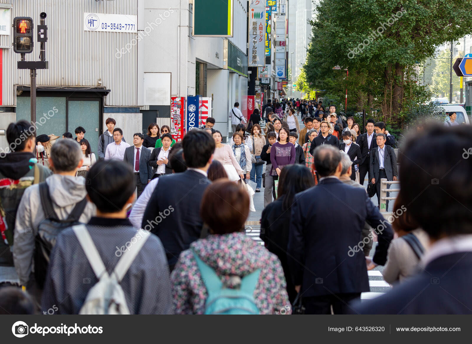 Tokyo Japan October 2019 Crowded Street Tokyo Japan Shinjuku Business ...
