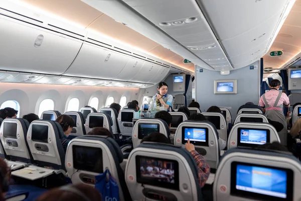 Aeromexico Boeing 787 Dreamliner Interior People Cabin Crew — Stock ...