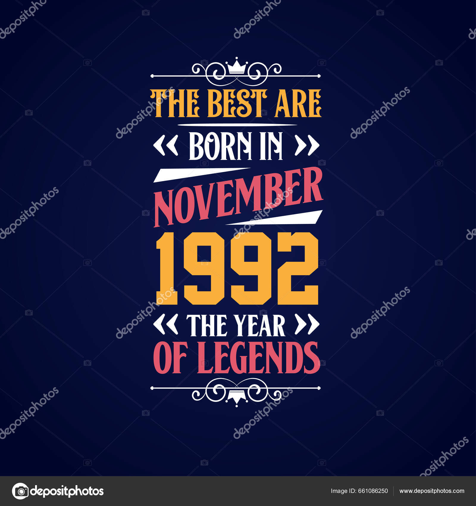 Best Born November 1992 Born November 1992 Legend Birthday Stock Vector ...