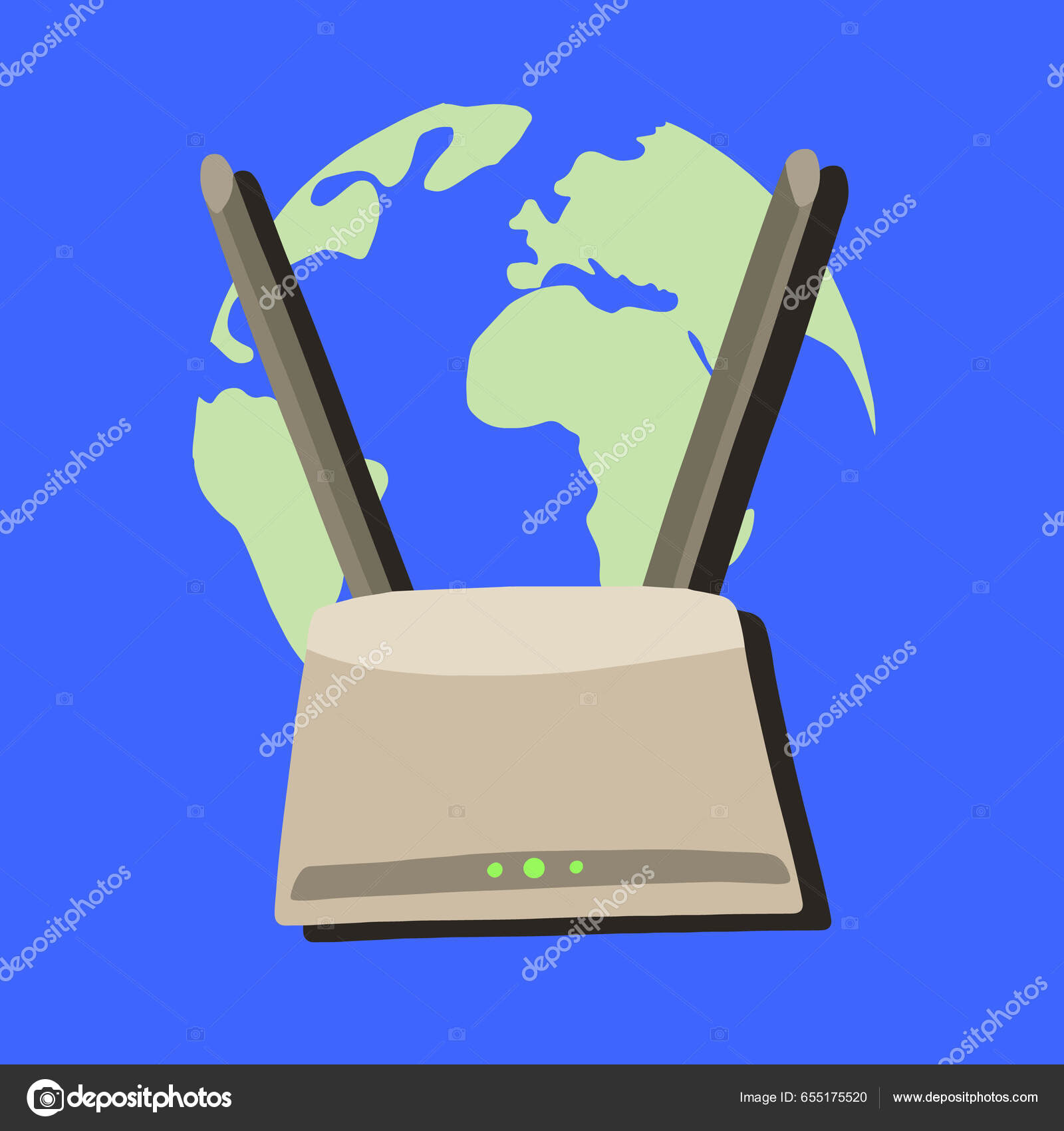 Router Global Internet Network Internet Provider Stock Vector by ...