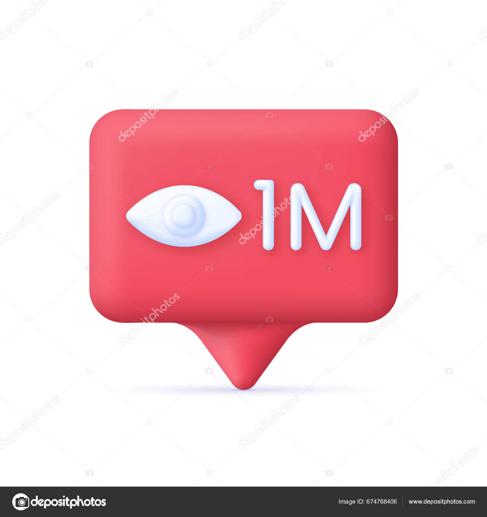 One Million Views Social Media Notification Icon Eye Symbol Social ...