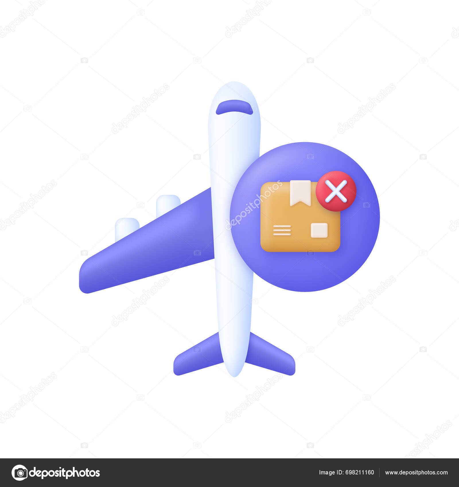 Airplane Parcel Cross Mark Delivery Concept Remove Icon Flight ...